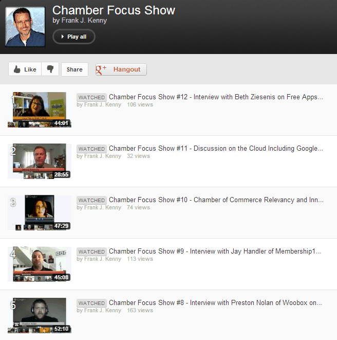 Chamber Focus Show - Frank J. Kenny's Chamber of Commerce Industry Blog