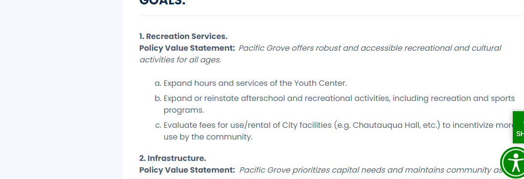 pacific grove city mission statement and values - Frank J. Kenny's ...